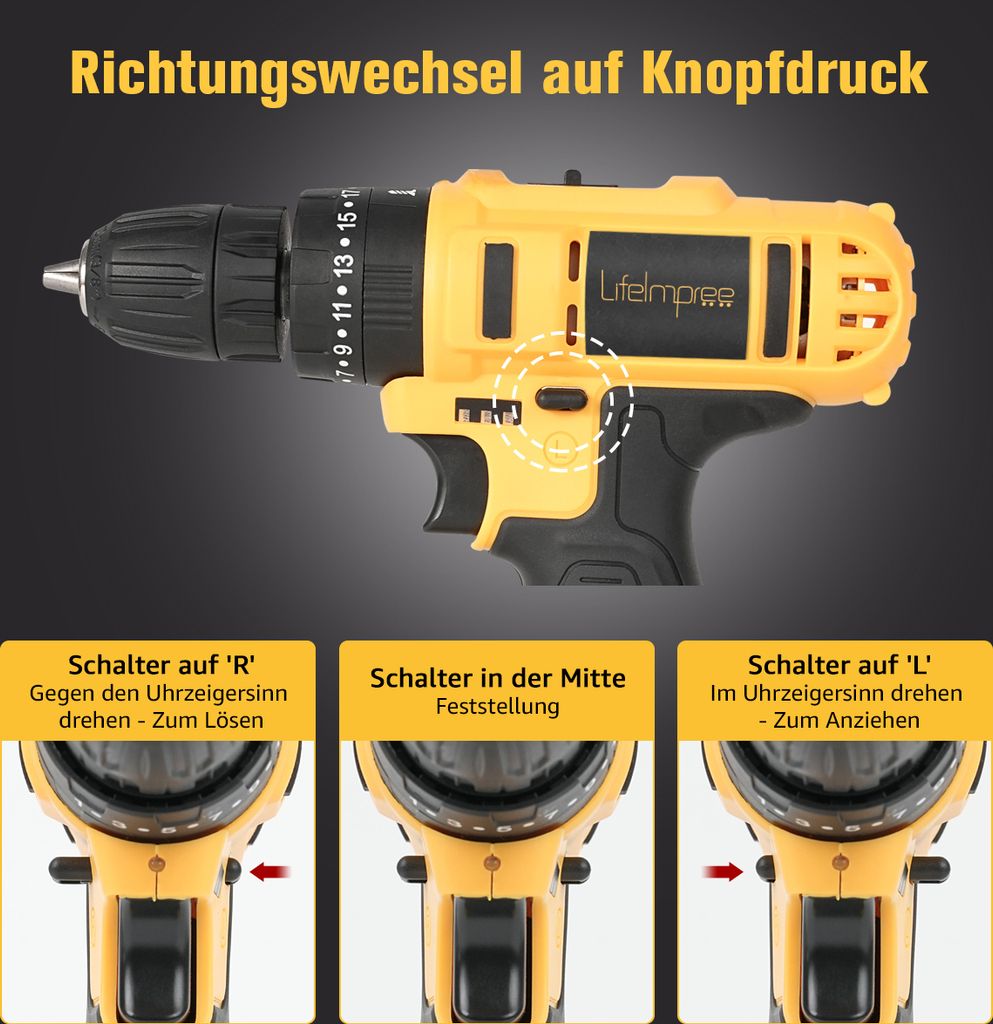LifeImpree 21V Akkuschrauber Set, Akkubohrer | Kaufland.de