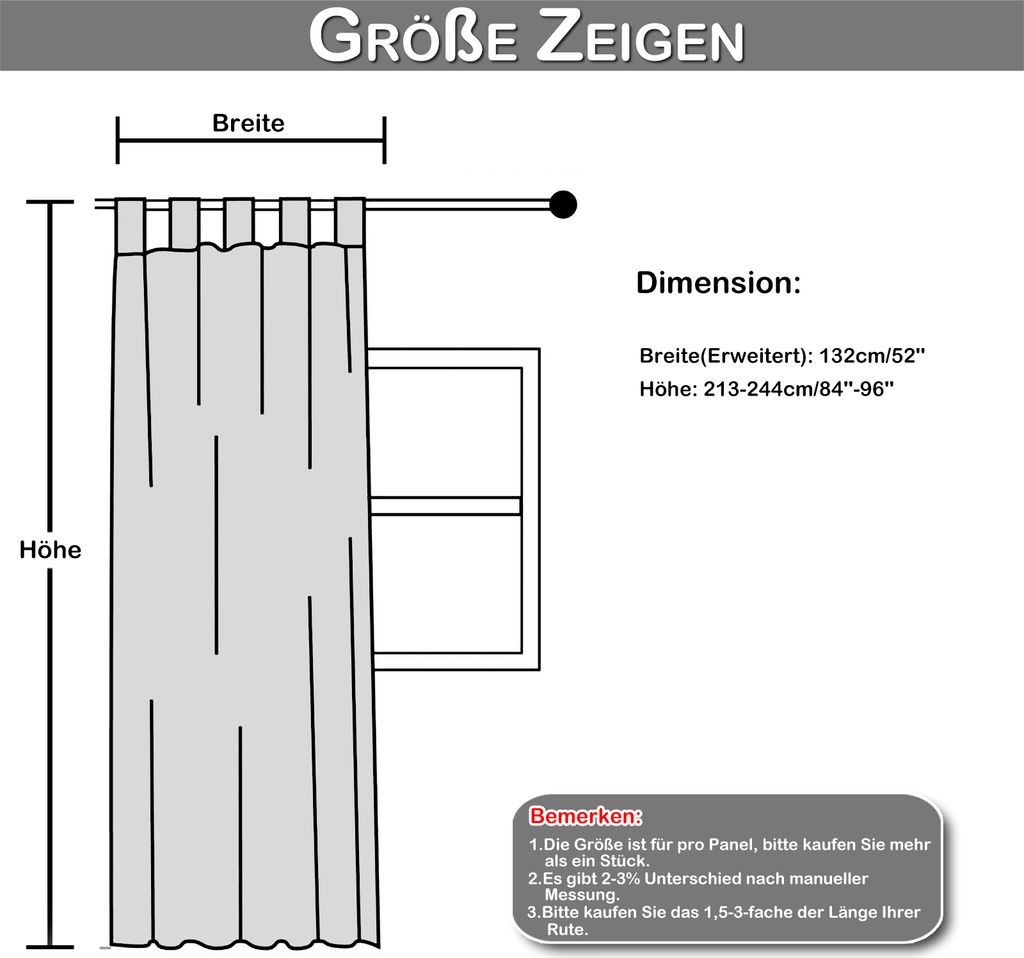 Wunderschne Breite Vorhnge Berechnen Bild
