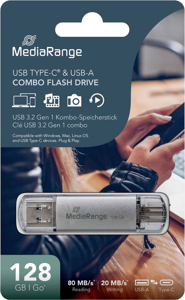 MediaRange USB flash disk 128GB USB 3.1 combo | Kaufland.cz