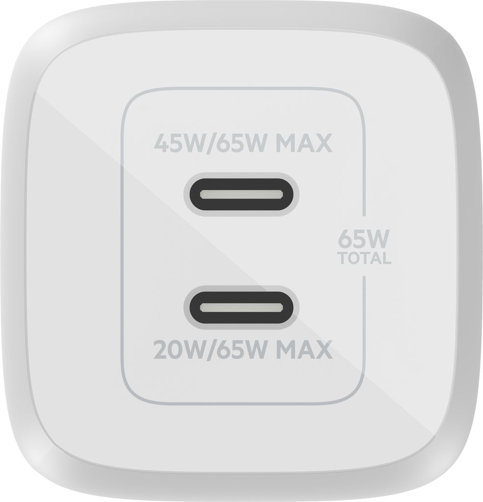 Belkin Dual Netzladegerät 65W PD USB-C + 2m Kabel