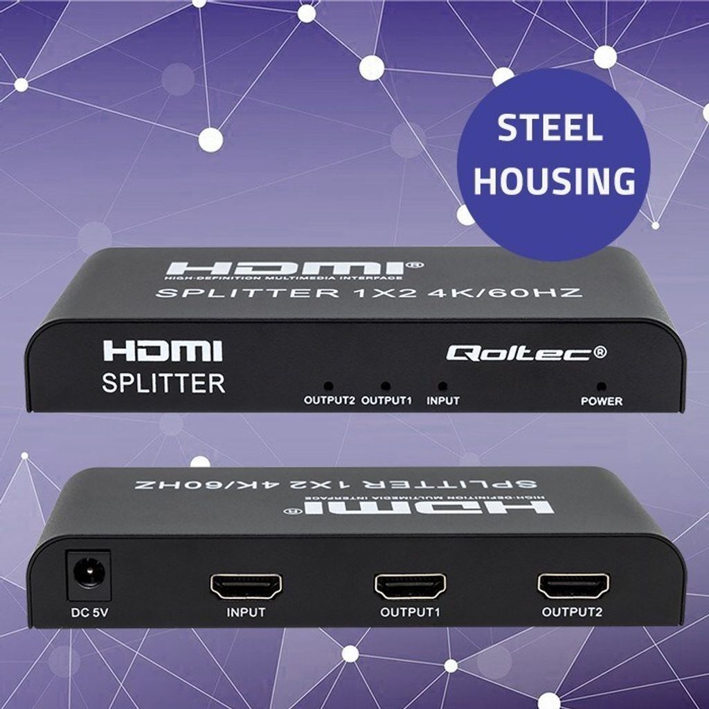 Qoltec 51797 Active HDMI Splitter 2 x HDMI 4K | Kaufland.cz