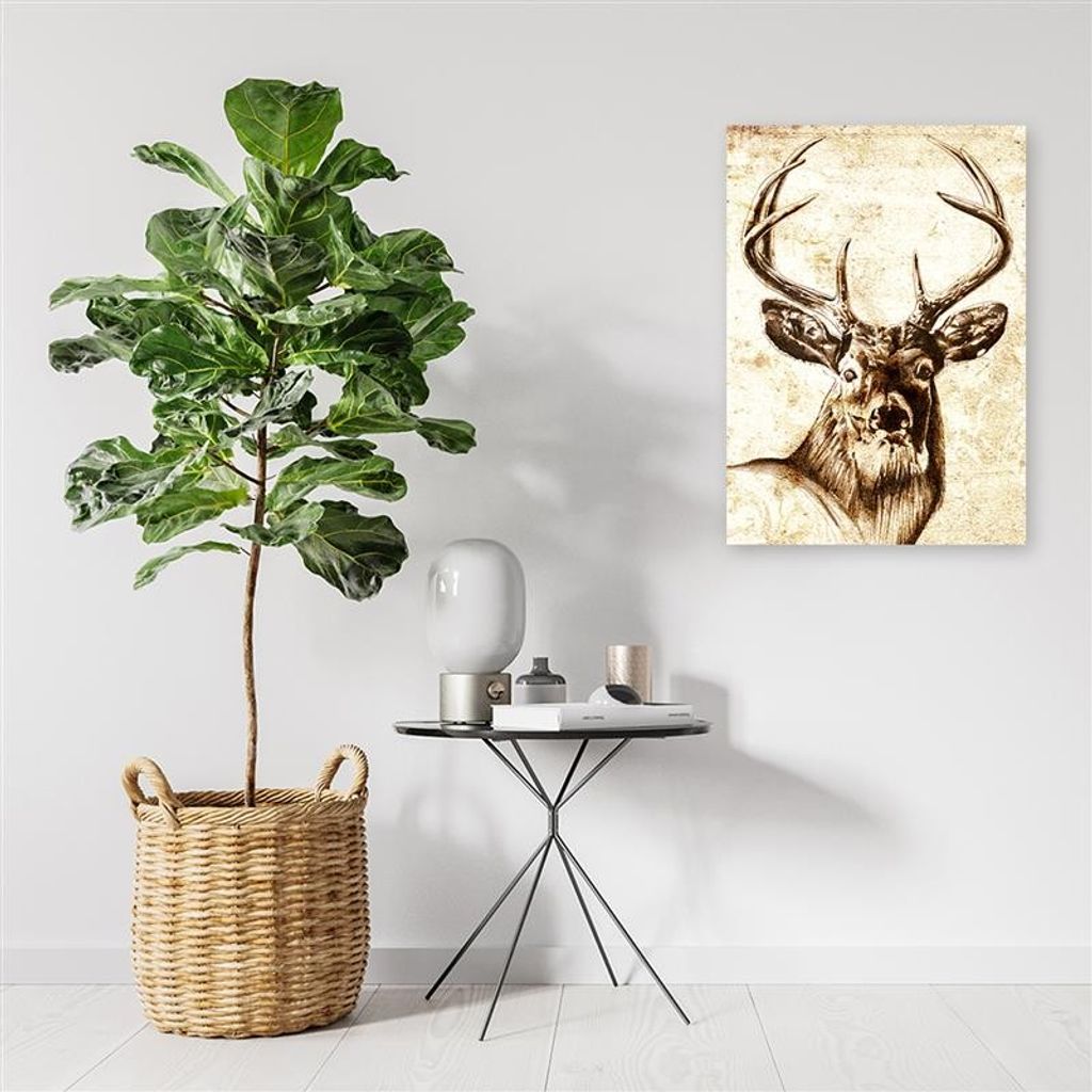 Feeby Wandbild auf Vlies Hirsch Tiere Vintage | Kaufland.de