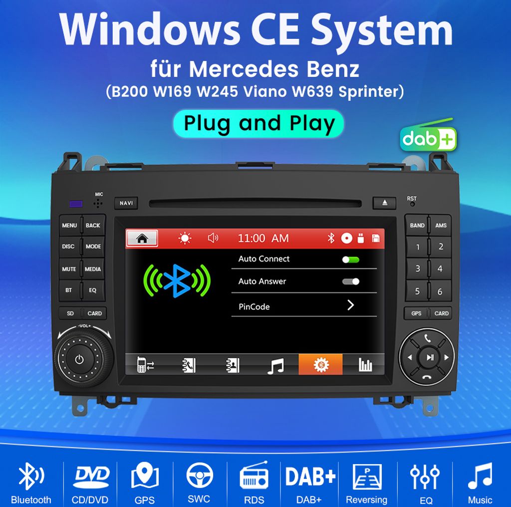 7" autorádio GPS Navi CD DVD SWC DAB+ USB RDS | Kaufland.sk