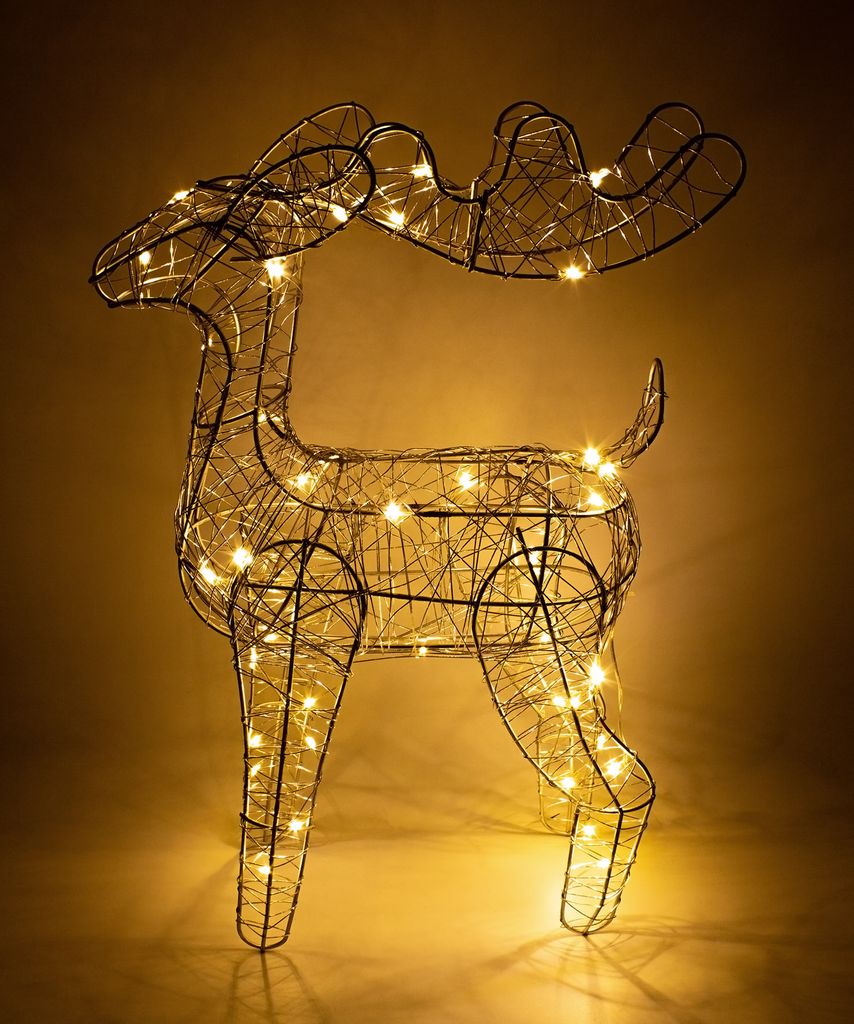 LED Metall Rentier silber mit 40 LED - 37 cm | Kaufland.de