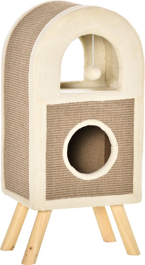 PawHut Arbre à chat Cave à chat Tonneau à griffer avec