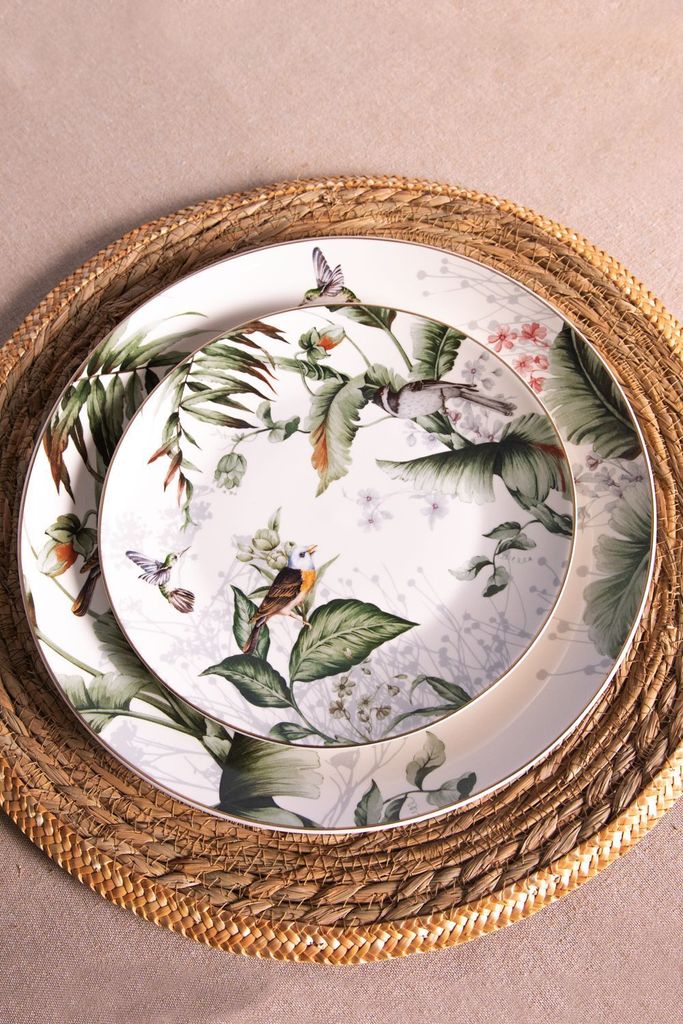 Clayre & Eef Speiseteller Ø 26 cm Weiß Grün | Kaufland.de