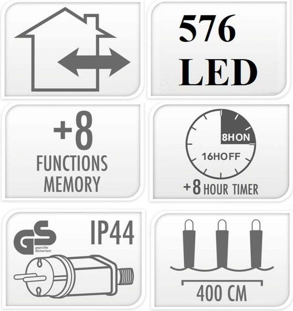 Lichterkette 576 LED Timer kaltweiß | Kaufland.de