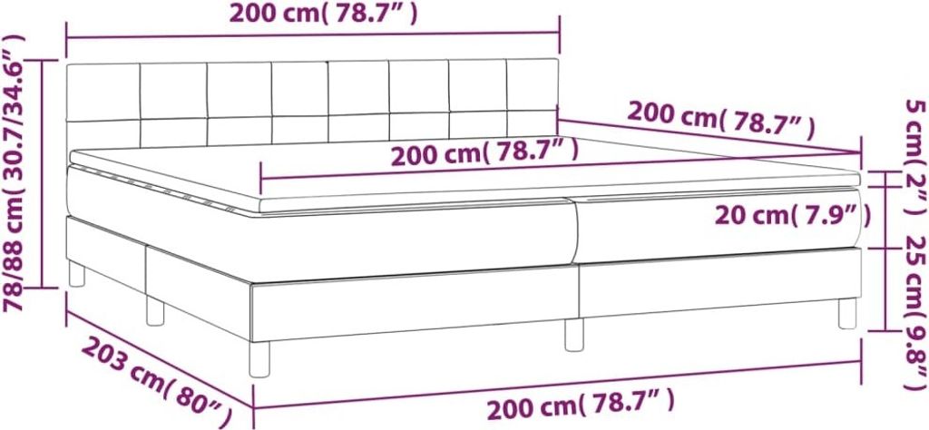 vidaXL Postel Boxspring s matrací Light Grey | Kaufland.cz