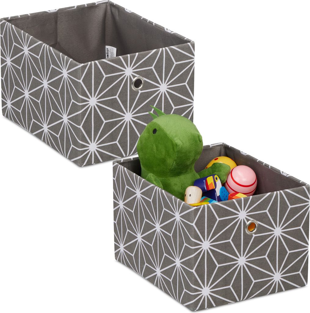 relaxdays Sivý úložný box sada 2 Košík | Kaufland.sk
