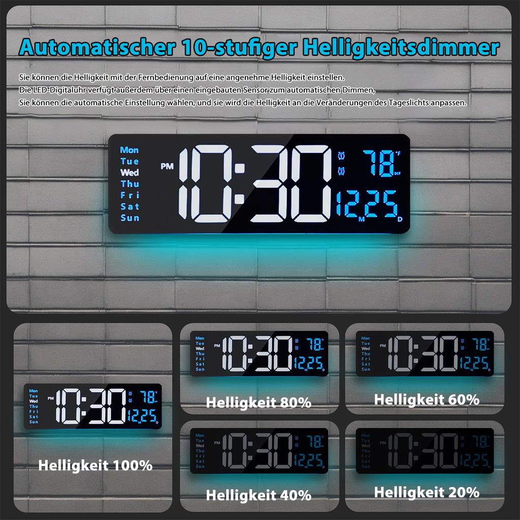 Digitale Wanduhr, 16 Zoll LED-Uhr mit | Kaufland.de