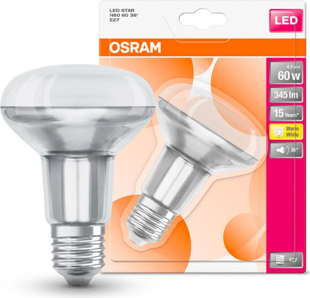 OSRAM LED Refl R80 E27 36° 4,3W LED | Kaufland.sk
