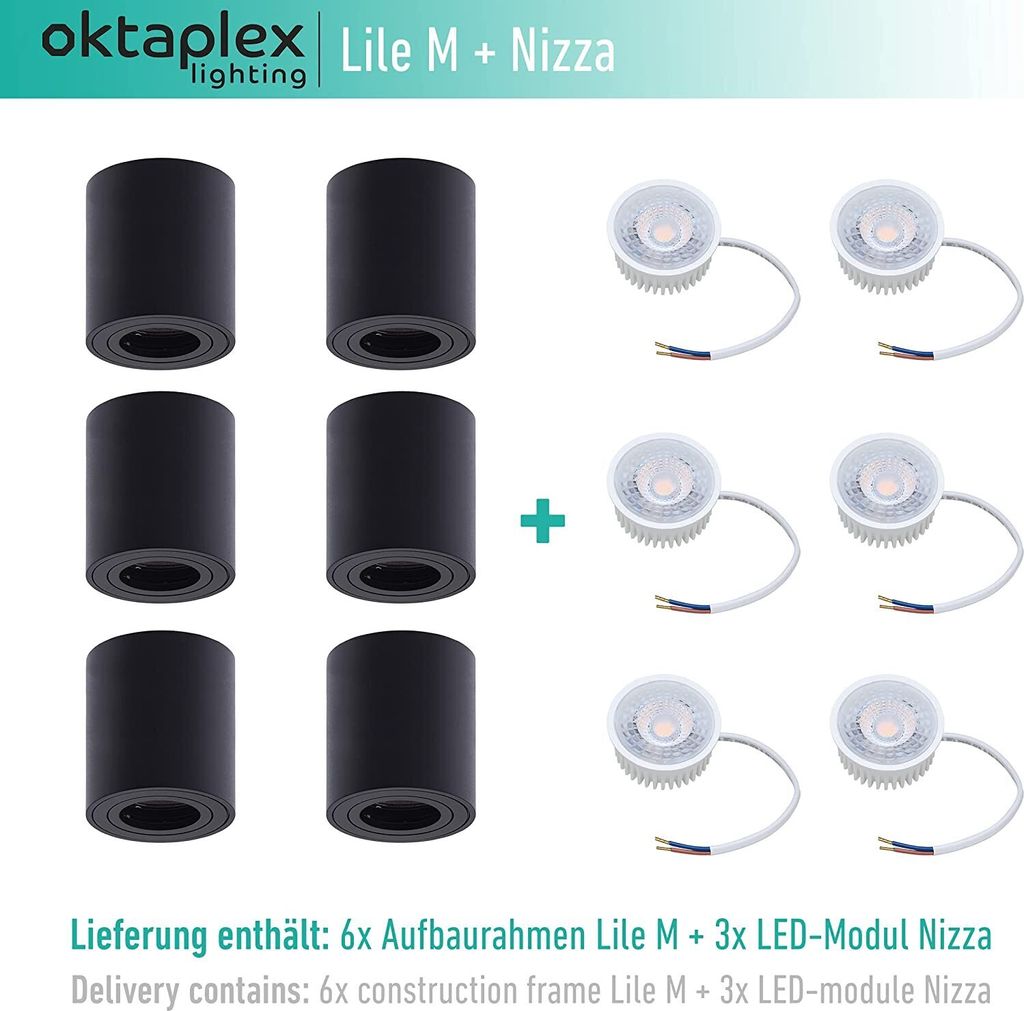 6er Set Oktaplex Aufbaustrahler Alu | Kaufland.de