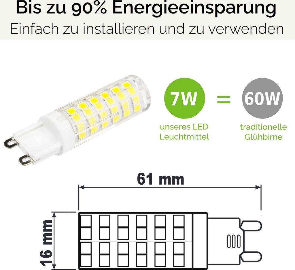 LUMILED LED Lampen G9 4er Set LEDs 7W = 60W | Kaufland.de