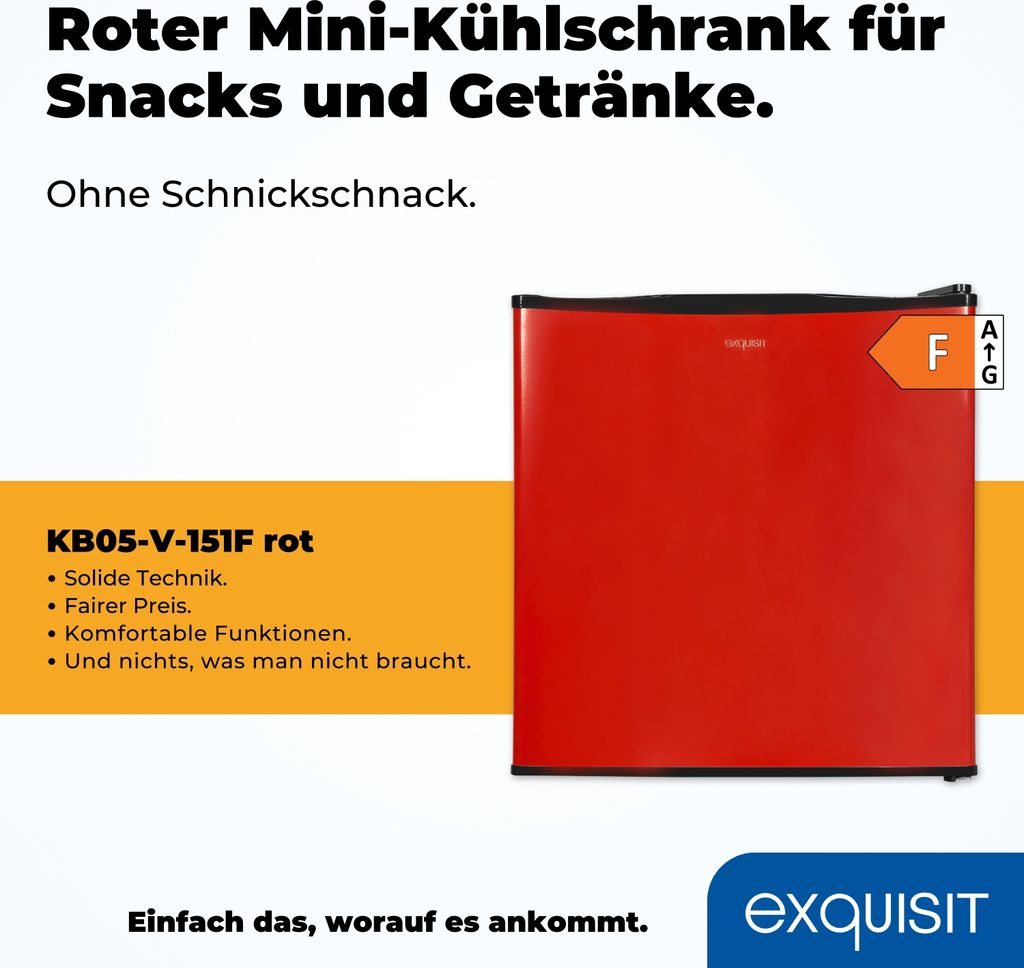 Exquisit Mini Kühlschrank KB05-V-151F rot | | Kaufland.de