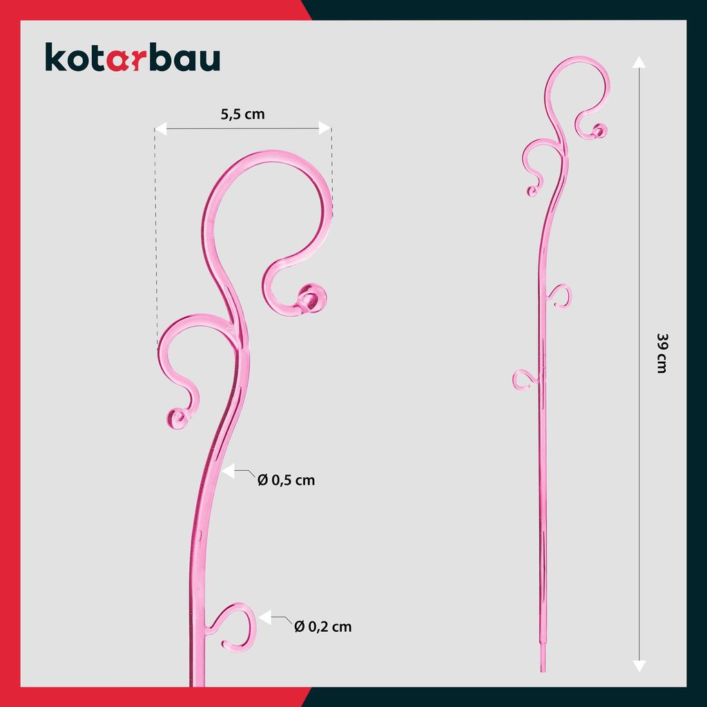 KOTARBAU® 6er Set Pflanzenstütze Rosa 39 cm | Kaufland.de