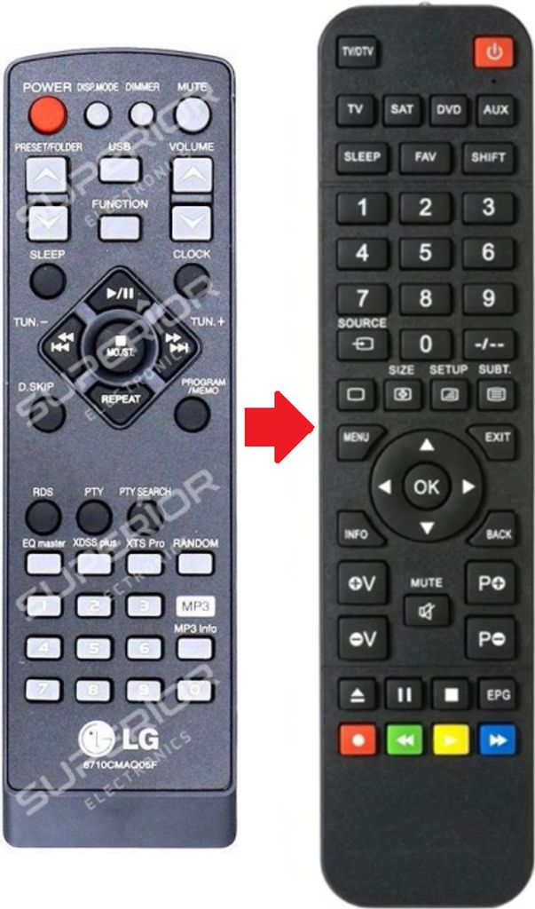 Ersatz Fernbedienung für LG FA162 | FA162N | FAS162F