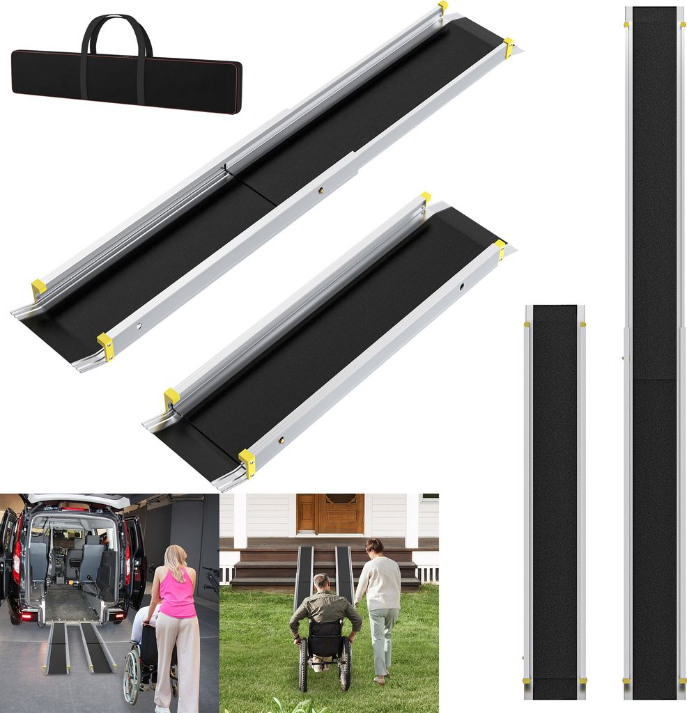 LZQ 2 x Rollstuhlrampe 91-152cmcm aus Aluminium mobil Rampe