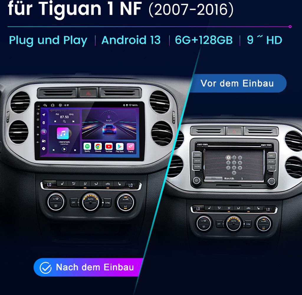 9"Android 13 Autoradio Carplay Für VW Tiguan | Kaufland.de