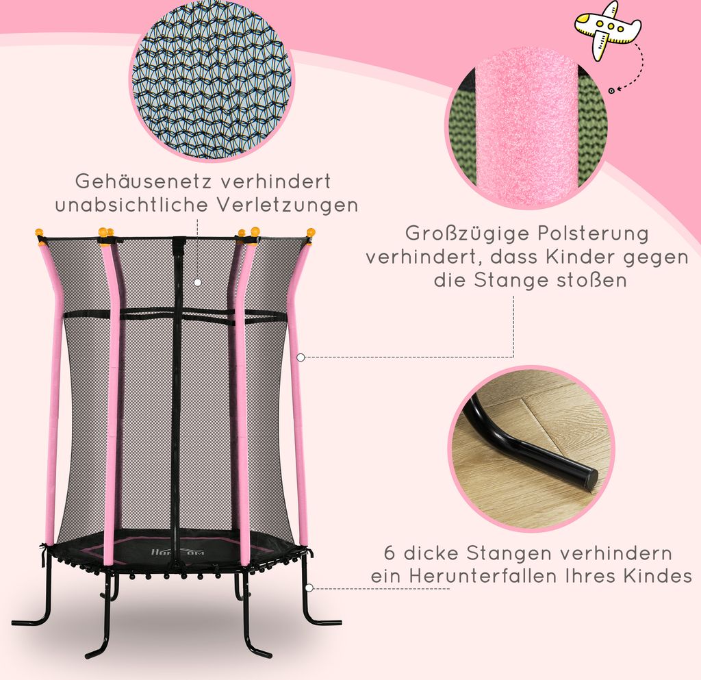 HOMCOM Kinder Trampolin Ø163,5 cm, Indoor | Kaufland.de