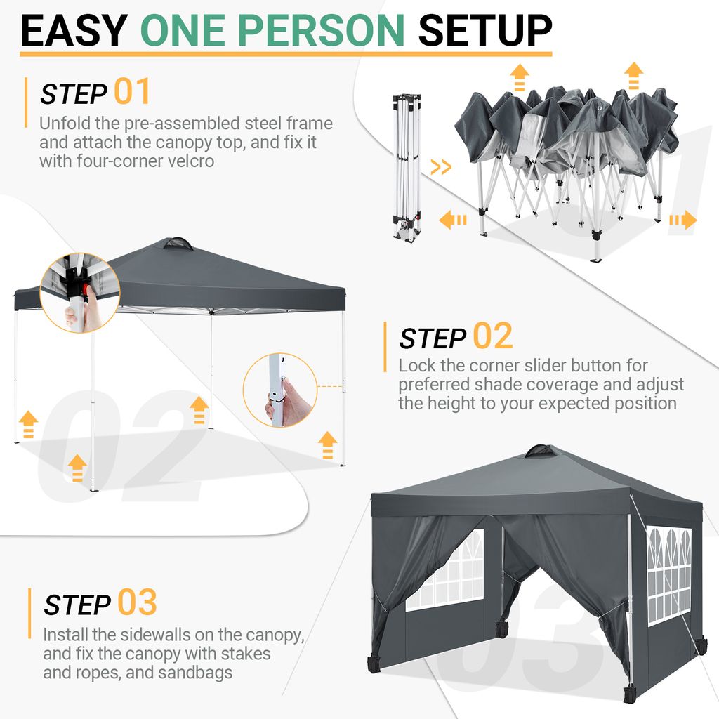 Pavillon 3x3m Wasserdicht, Pop Up | Kaufland.de