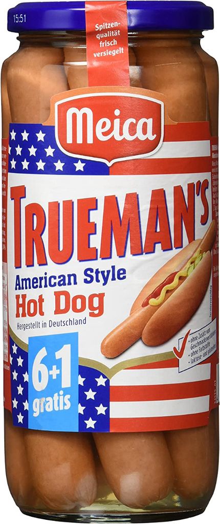Meica Truemans American Style 7 leckere Hot Dog Würstchen