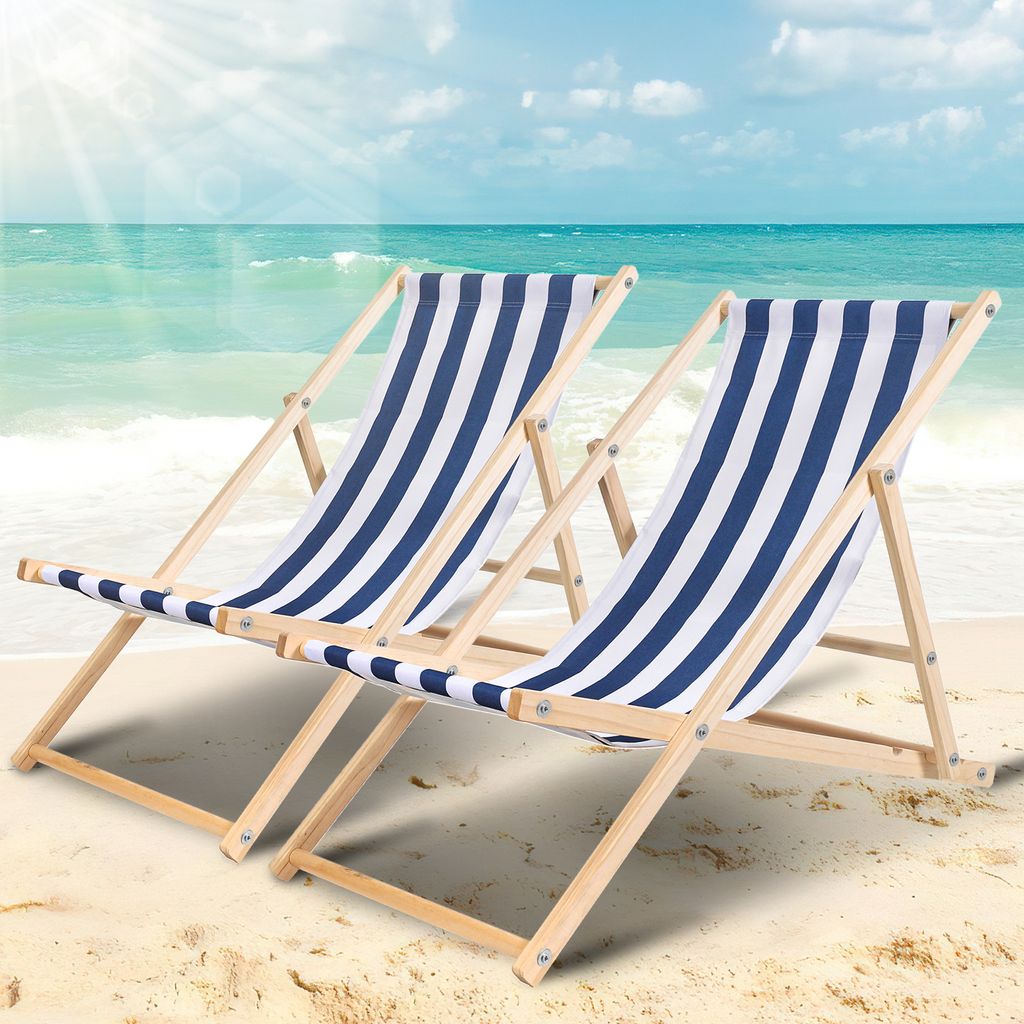 Liegestuhl 2X Strandliegestuhl Holz Klappbar | Kaufland.de