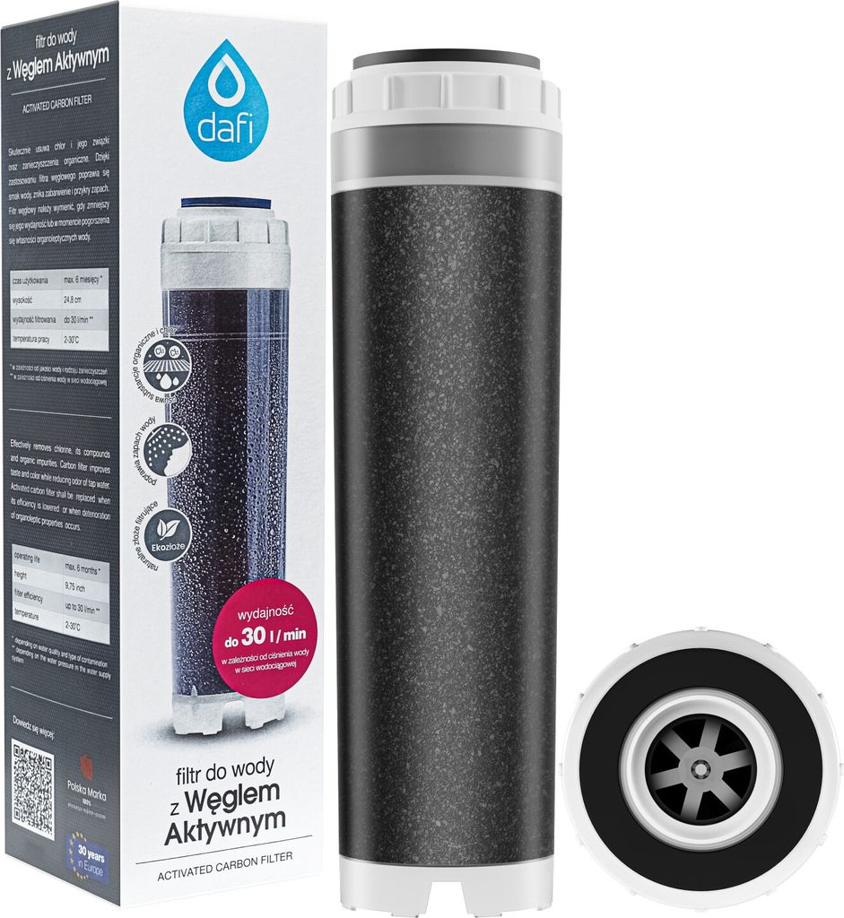 Dafi filter s aktívnym uhlím na pitnú vodu Vodné filtre