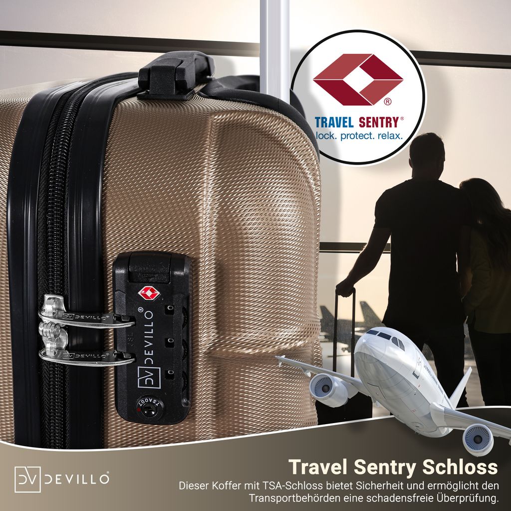 Devillo® Kofferset 4tlg. S-M-L-XL, Champagner | Kaufland.de
