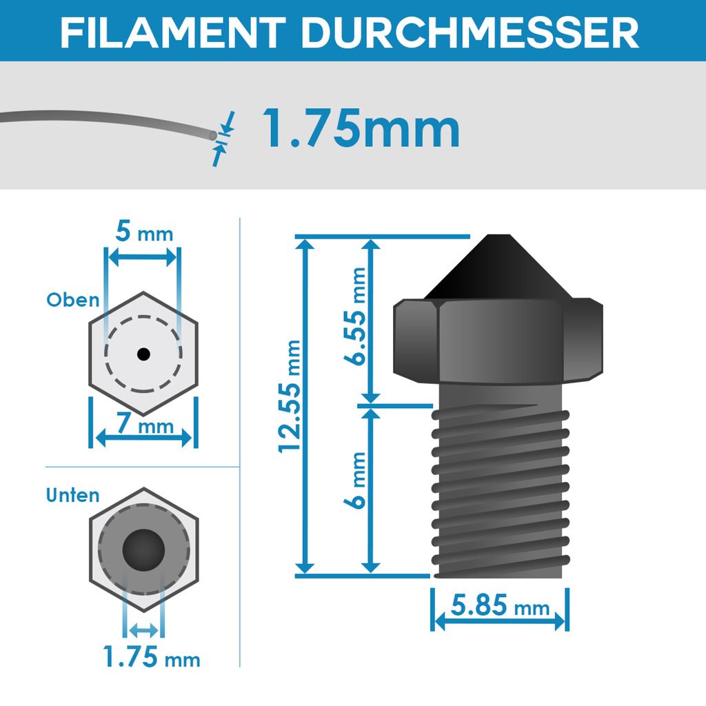 Nozzle für 3D Drucker 0,2mm - 1,0mm Extruder | Kaufland.de