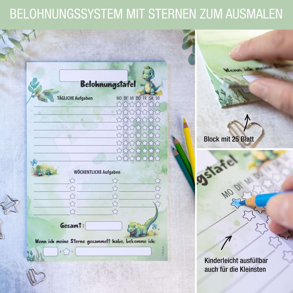 Belohnungstafel Kinder A4 Block Dino - | Kaufland.de
