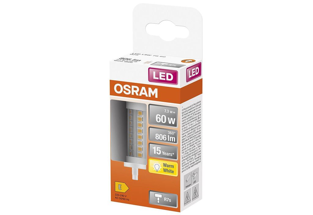 Osram LED R7s 7W žárovka, teplá bílá, náhrada | Kaufland.cz