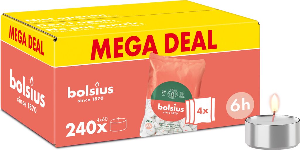 Bolsius 240 Teelichter Teelichter