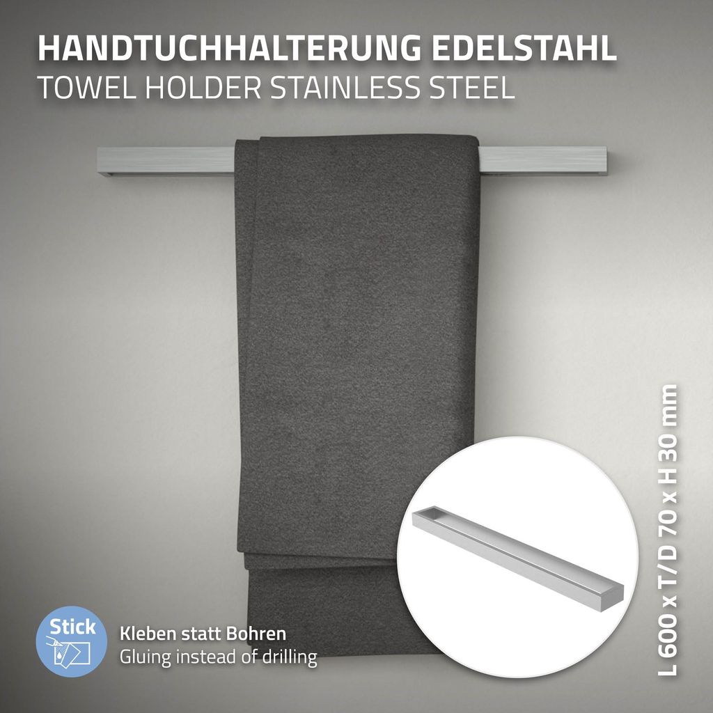 ML-Design Handtuchhalter ohne Bohren, 60 cm, | Kaufland.de