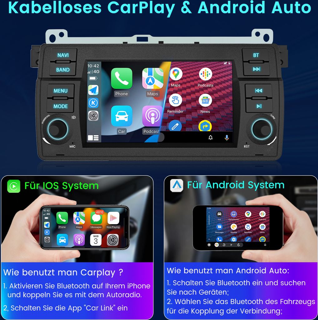 2+64G 7“Android 13 Carplay Autoradio GPS Navi | Kaufland.de