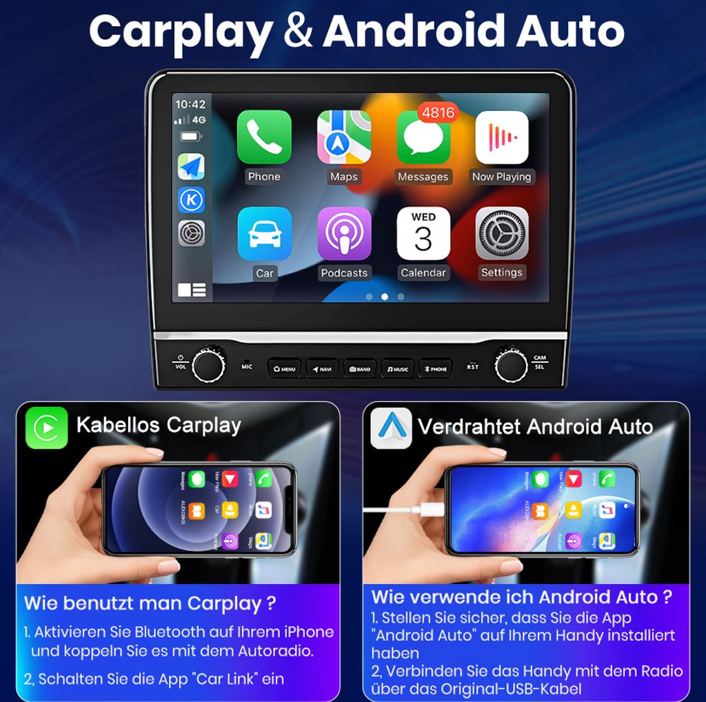 10.1" Android 13 Autoradio Carplay Für Toyota | Kaufland.de