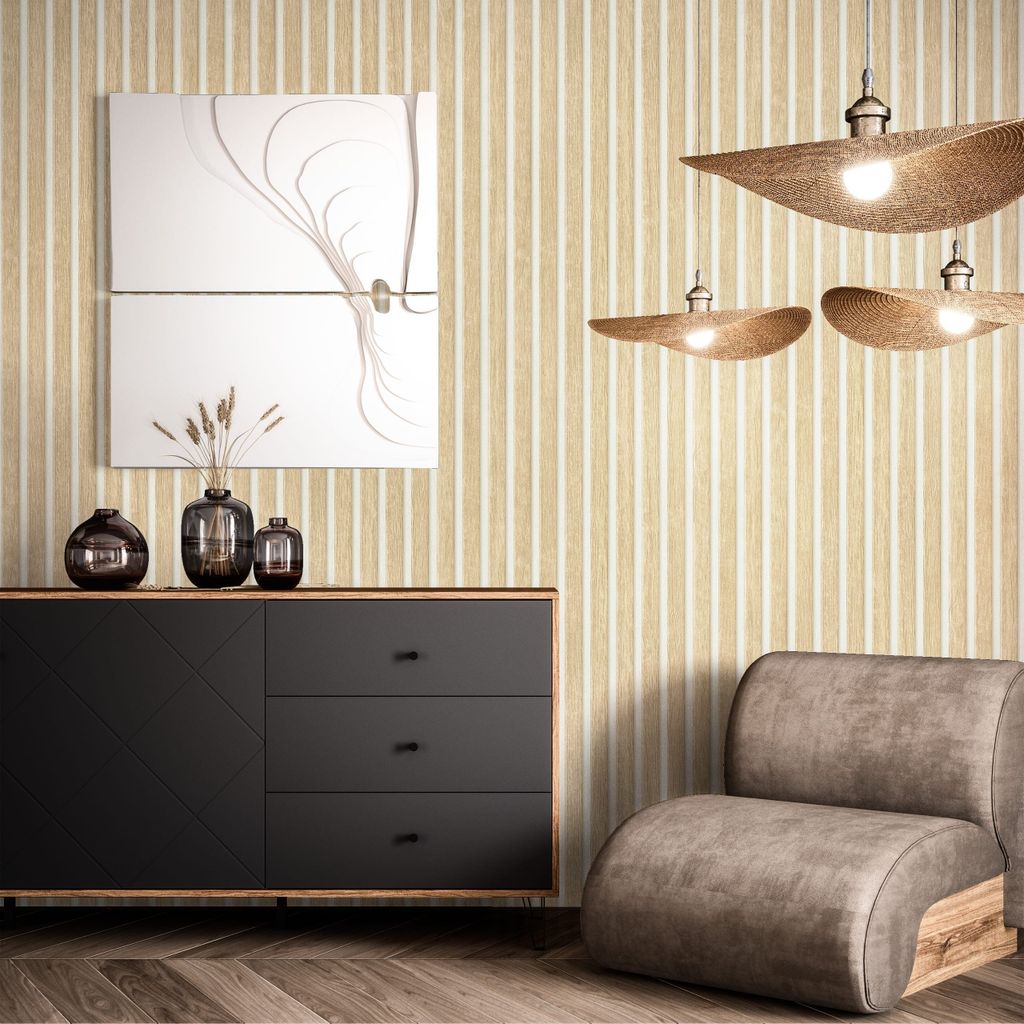 NEWROOM Tapete Beige Vliestapete Paneele - | Kaufland.de