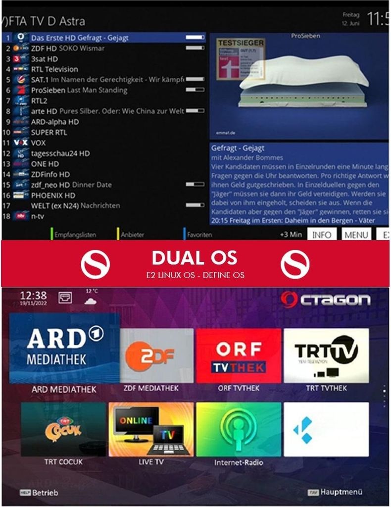 Octagon SF8008 4K HDR UHD H.265 E2 Linux Dual | Kaufland.pl