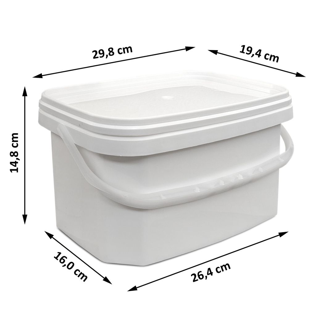 4 Stück 5 Liter Eimer mit Deckel weiß 5,6 | Kaufland.de
