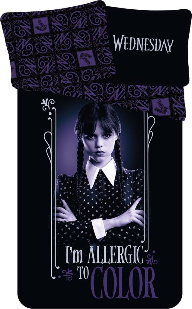 Wednesday Addams I'm Allergic To Colour posteľná bielizeň