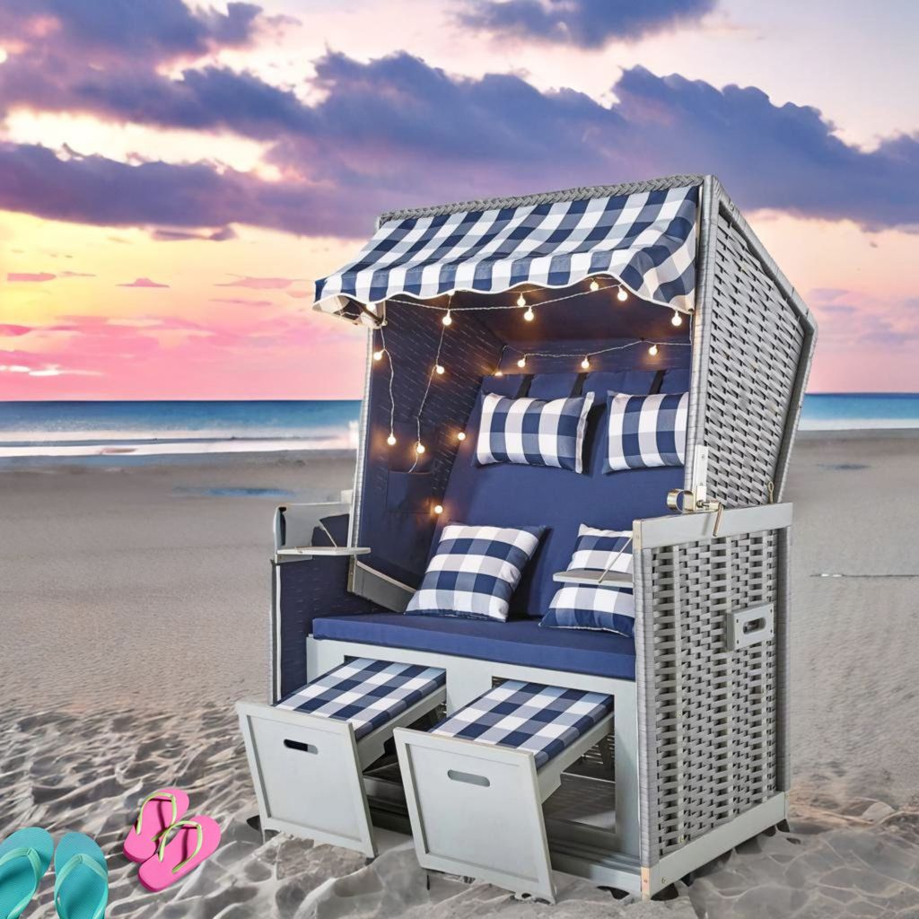 Strandkorb "Anker" blau, 2-Sitzer mit | Kaufland.de