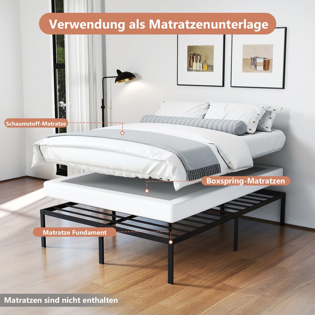 Rám postele COSTWAY 160x200cm, kovový rám | Kaufland.cz