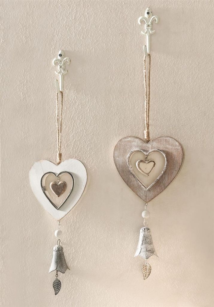 2 Deko-Hänger "Herz" mit Glöckchen aus Holz & | Kaufland.de