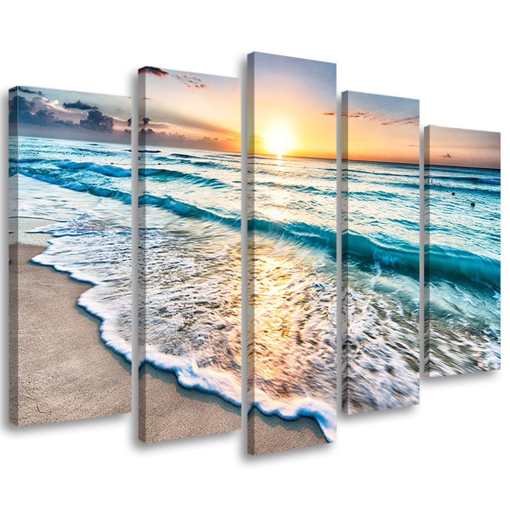 Feeby Wandbild 5-teilig auf Vlies Meer Strand | Kaufland.de
