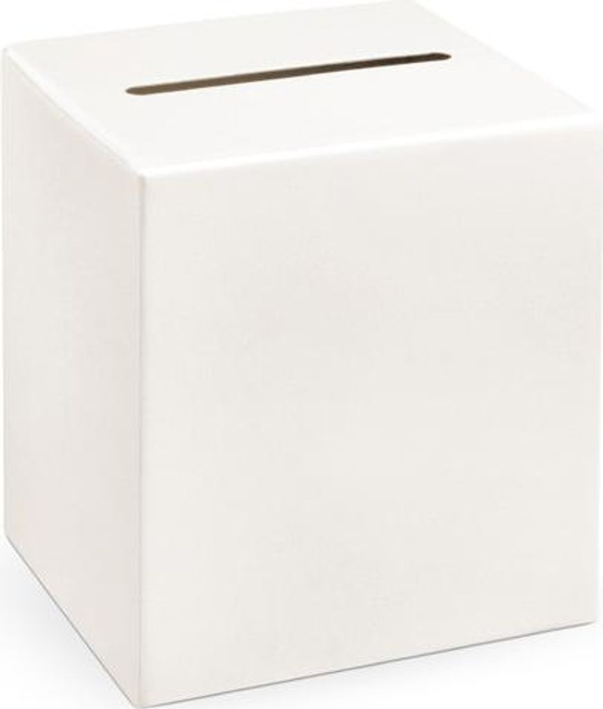 Kartenbox mit Schlitz 24x24cm für Hochzeit Creme Weiß