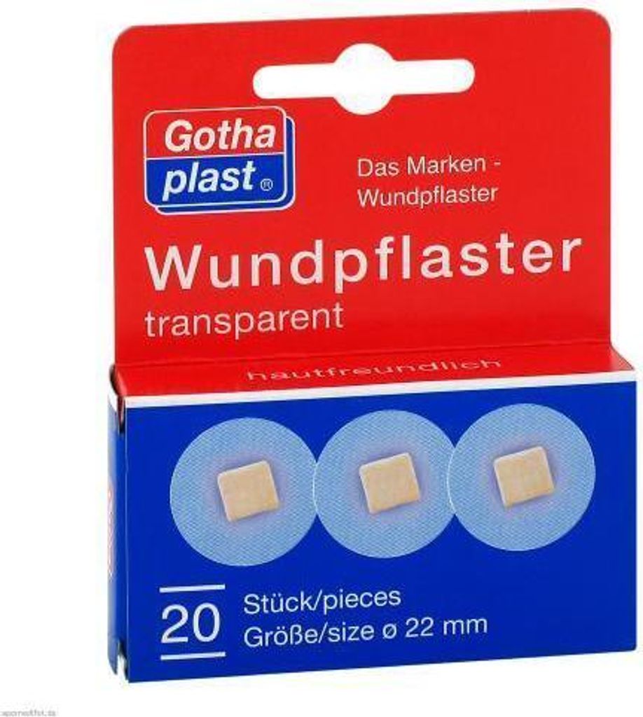 Gothaplast náplasti na rany 2,2 cm transparentné 20 ks