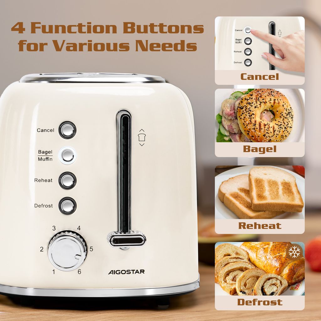 Aigostar 800W Toaster, 2 Scheiben, 4 | Kaufland.de