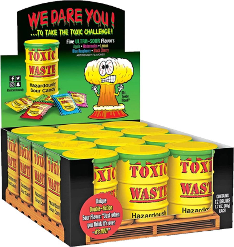 Toxic Waste Sour Candy Drum Yellow (12 x 42g) | Kaufland.de