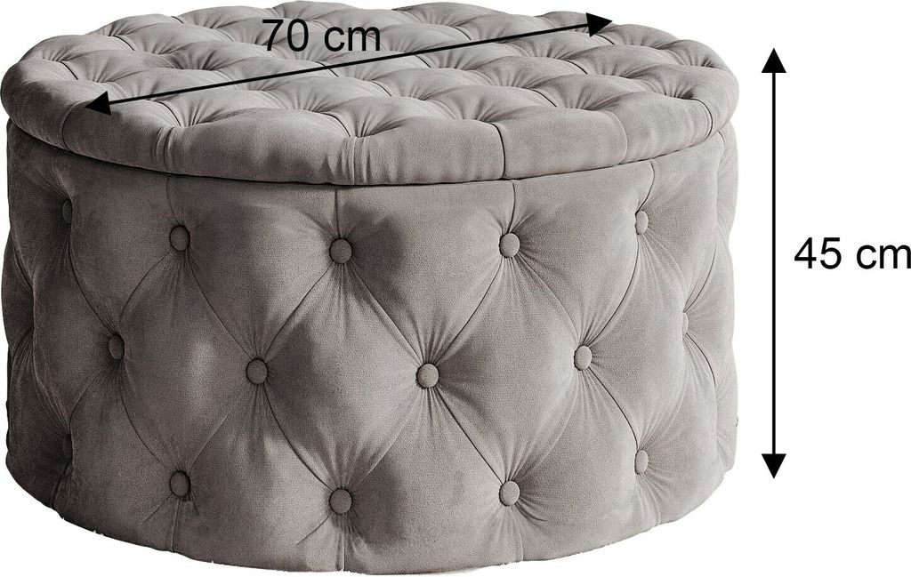 CHESTERFIELD runder gesteppter Hocker 70 cm | Kaufland.de