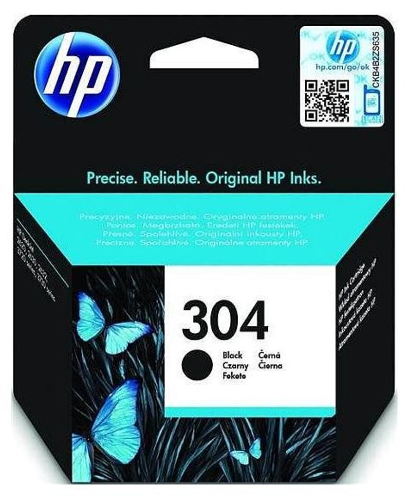 HP, Čierna atramentová náplň 304 Atramentové cartridge