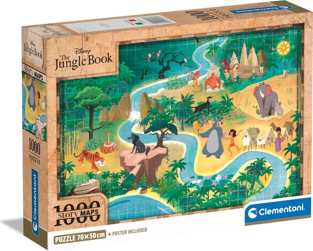 Clementoni - Story Maps Puzzle - Disney Dschungelbuch (